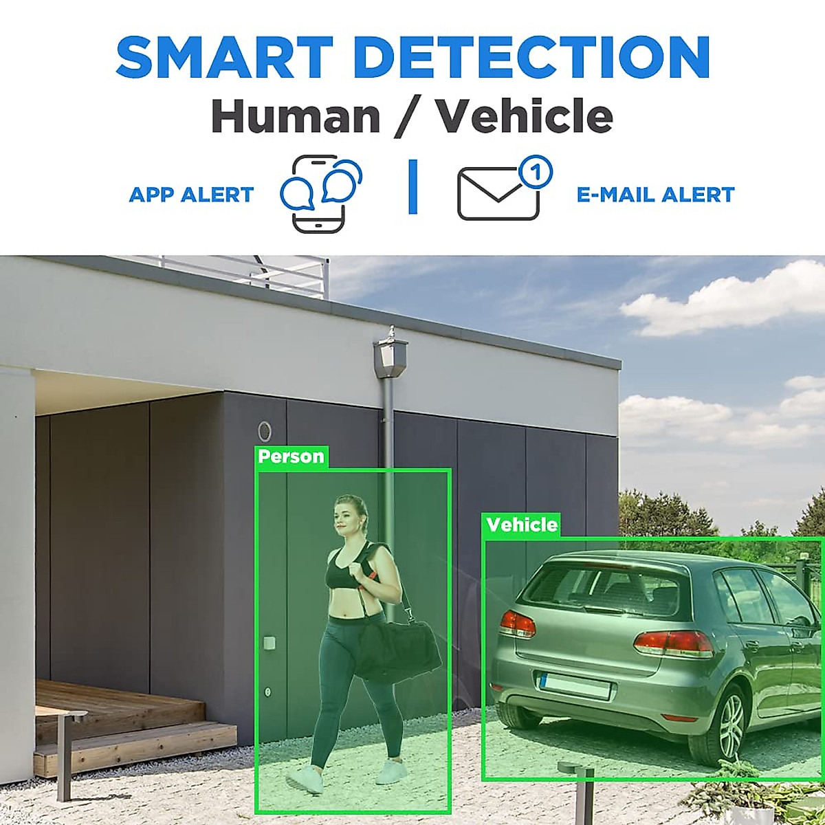 GW Security AutoFocus IP Camera System, 8 Channel H.265 4K NVR, (8) 5MP 1920P Dome POE Microphone Security Camera 4X Optical Motorized Zoom Outdoor Indoor Security System, AI Human Detection