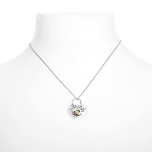 Sterling Silver Personalized 4mm Round Simulated Birthstone Heart Locket (16" chain) - Caged Locket Jewelry - Personalized Locket Necklace for Women - Gift for Her - Gifts for Mom