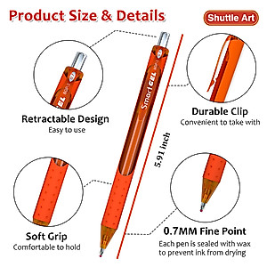 Colored Gel Pens, Shuttle Art 20 Colors Retractable Gel Ink Pens with Grip, Medium Point (0.7mm) Smooth Writing for Adults and Kids Writing Journaling Taking Notes Drawing at School Office Home