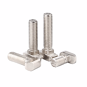 Metric M6 x 25mm Thread T Slot,Drop-in Bolt T-Bolt,Hammer Head Bolt,T Screw Stud for 3030 Series Standard 8mm T-Slot Aluminum Extrusion Profile,Carbon Steel Nickel Plated (3030 Series,40Pcs)