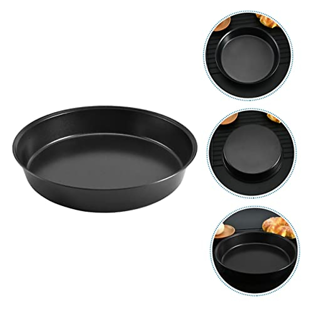 SOLUSTRE 8 Inch Baking Dish Wedding Cake Plates Tortilla Cooker Bread Tray Kitchen Baking Tray Crisper Pan Bakery Pizza Plate Baking Tool Non-stick Oven Pan Pancake Oven Pan Carbon Steel