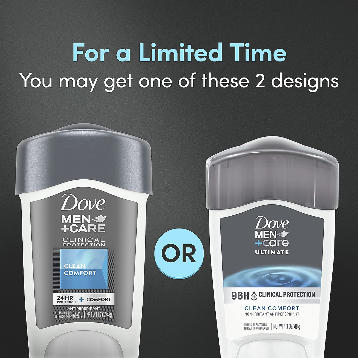 Dove Men+Care Clinical Protection Antiperspirant Clean Comfort Stick for Men 96-Hour Sweat and Odor Protection Clinical Strength Antiperspirant with 1/4 Moisturizing Cream 1.7 oz