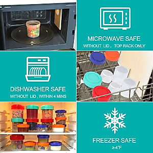 Caperci Leakproof Baby Food Containers, Freezer Safe, Dishwasher Safe, BPA Free, Airtight Stackable Small Snacks & Condiment Container with Lids, 4-Count(2 oz & 5 oz)