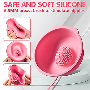 Nipple Toy Vibrator, Vibrating Nipple Clamps Sucking Stimulator Massager with 10 Powerful Vibration，Rechargeable Adult Sex Toys for Women Couples Pleasure Pink