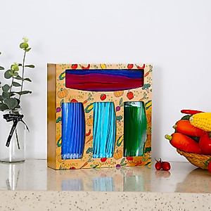 UPTRUST Ziplock Bag Storage Organizer, Farmhouse Wood Kitchen Food Baggie Dispenser Box for Kitchen Drawer Organizer, Compatible with Most Brands Gallon Bag, Quart Bag, Sandwich Bag, Snack Bag