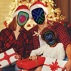 CASEIER Led Mask, Led Face Mask - 2024 Upgraded Led Mask Halloween with Gesture Control Light Up Toy for Kids, Perfect Gifts for Christmas and New Year