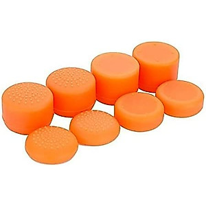 Rymfry Analog Thumb Stick Grips Cap Silicone Thumbsticks Joystick Cap Cover for PS4 PS3 PS2 Switch Pro Xbox one Xbox 360 Wii U Controller - Orange