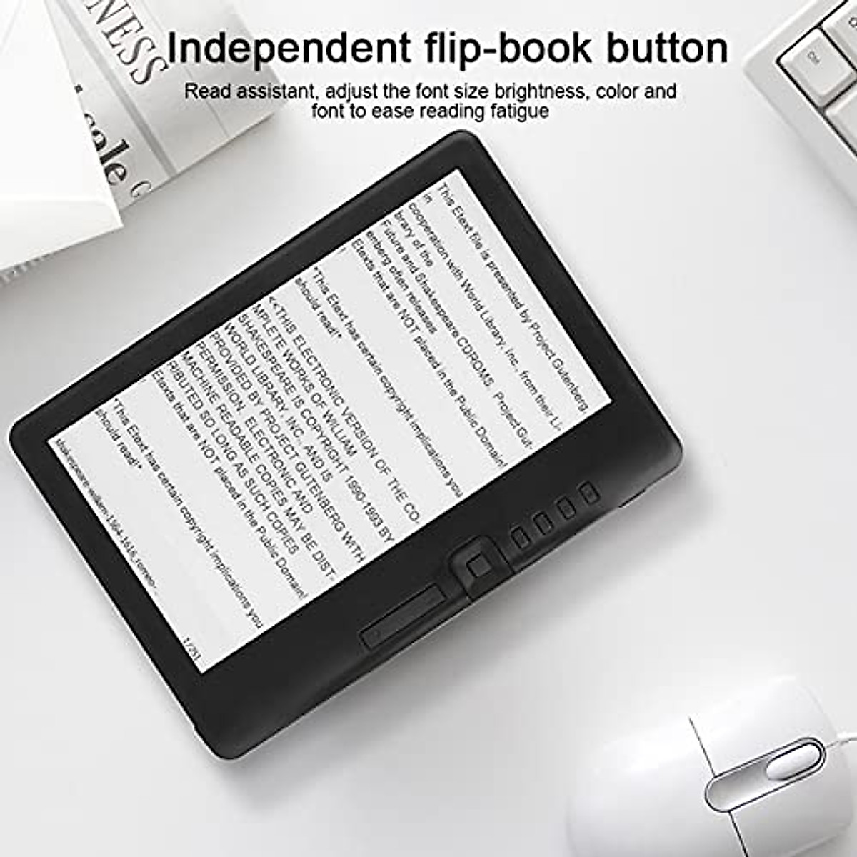 Ebook Reader, 7inch TFT LCD E-book Reader, Digital Waterproof Handheld Ereader Devices with Music, Video, and Photos Multimedia Functions, for Adult, Student, Reading Lover(8G RAM)