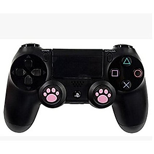Analog Silicone Joystick Joy Stick Grips Cap Cover Thumbstick Thumb Stick Grips Cap Cover for PS4 PS3 Xbox one Xbox 360 PS2 Controller (4 x Pink Cat Dog Paw)
