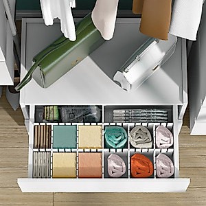 furtble Stackable 2 Drawer Dresser, Small Dressers for Closet, Wood Storage Cabinet for Hallway Bedroom Entryway, Nightstand Sofa Beside Table Drawer Chest, 23.6 in, White