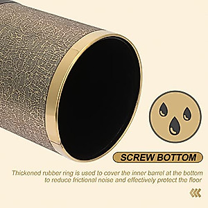 Cabilock Wastebasket European-Style Dustbin Golden+ Decoration Bin Paper Waste Can Room Gold Decorative Black European Home Toilet Wall: Small Garbage Trash Plastic Layer Storage Container