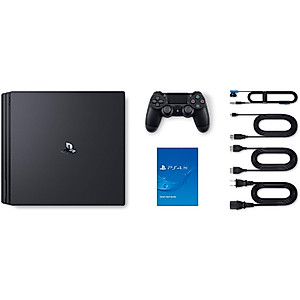 Sony PlayStation 4 Pro 1TB Two Controller Bundle: PlayStation 4 1TB Pro Console Jet Black, 2 DUALSHOCK 4 Wireless Controllers (Renewed)