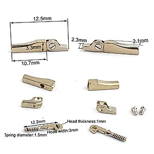 Wengqqz 5 Pack Glasses Hinges, Glasses Flexible Spring Hinges with Box, Glasses Broken Spring Replacement Repair Parts (Size : 2.1mm)