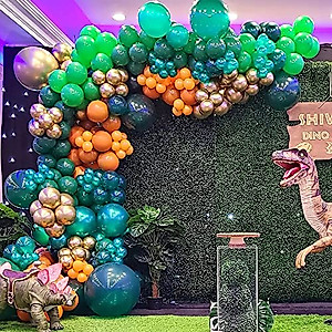 Dinosaur Balloon Garland Arch Kit Birthday Party Supplies Roar Foil For Boys Girls Decorations Green Kids Foil Jungle