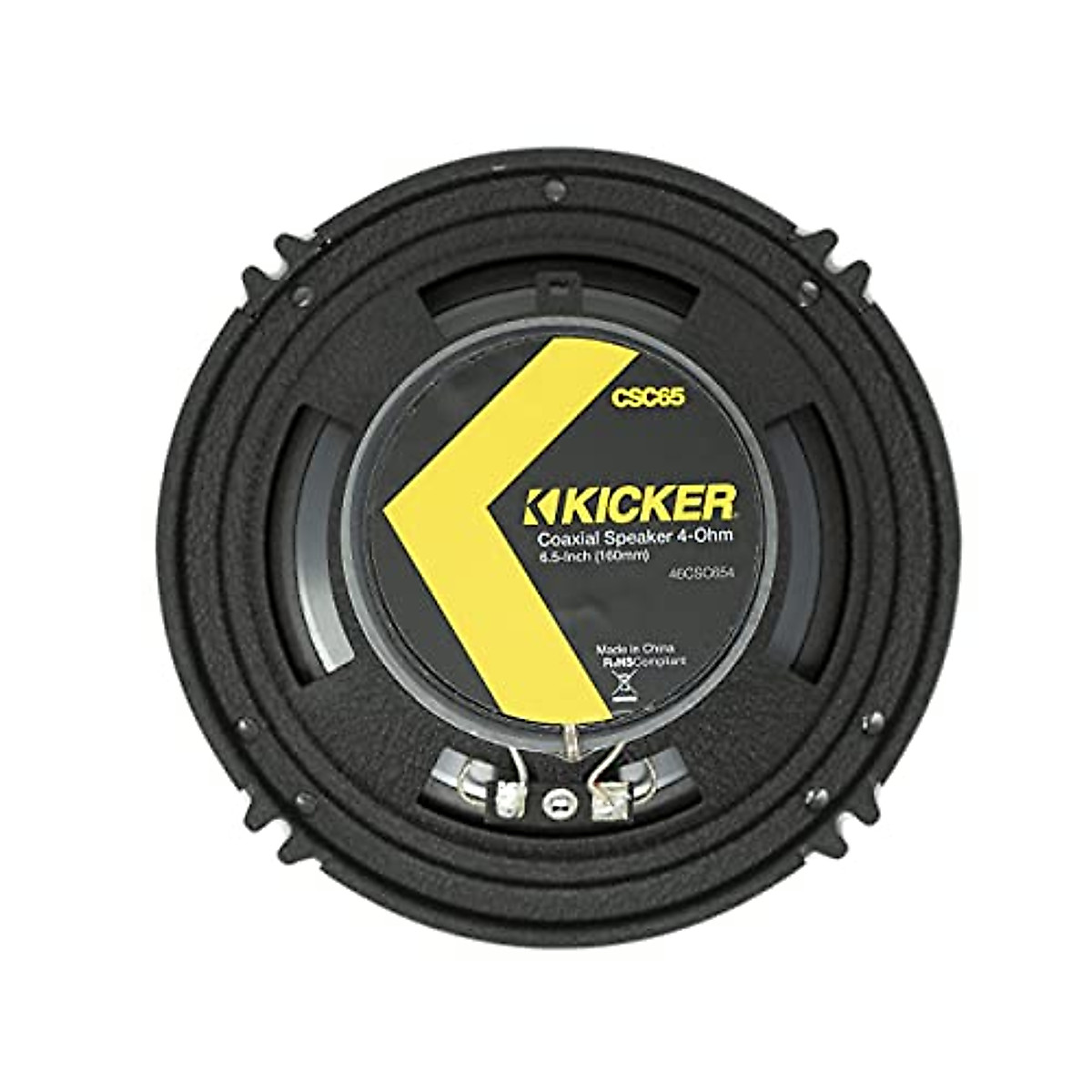 KICKER CSC65 CS Series 6.5 Inch 300 Watt 4 Ohm 2-Way Car Audio Coaxial Speakers System with Polypropylene Cone, PEI Tweeters & EVC Technology, Pair (Renewed)