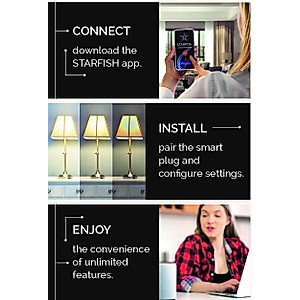 Satco S11270 Starfish 3-Inch On/Off and Dimmer WiFi Smart Plug Outlet, Works with Siri, Alexa, Google Assistant, SmartThings, White