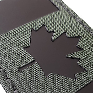 OD Green Infrared IR Canada Flag 3.5x2 Olive Drab IFF Tactical Morale Hook Patch