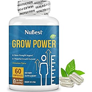 Grow Power Height Growth - Powerful Height Growth Formula for Children (10+) & Teens - Supports Healthy Height Growth, Overall Health with Calcium, Vitamin D3, Phosphorus, Magnesium & More - 60 Caps
