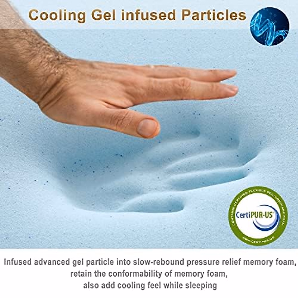 Slybear 3 Inch Memory Foam Mattress Topper Queen Cooling Gel Mattress Topper for Queen Size Bed with Non-Slip Removable Washable Cover, Pressure Relief Ventilated Mattress Pad