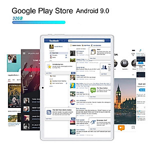 IBBWB Tablet 10 inch Android 9.0,3G Phone Call,2GB RAM, 32GB Storage, 6000mAh Battery, Dual Sim Card Slots and 5MP Rear Camera, WiFi,Bluetooth, GPS, FM, Metallic