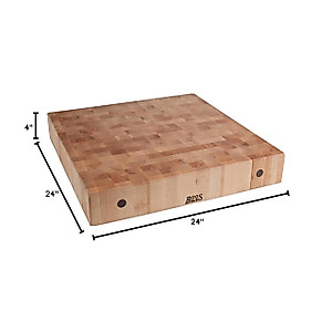 John Boos Block CCB24-S Classic Collection Maple Wood End Grain Chopping Block, 24 Inches x 24 Inches x 4 Inches