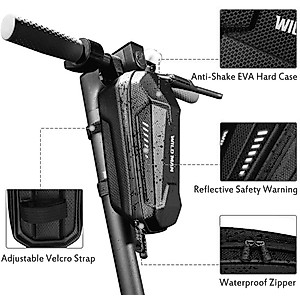 GLDYTIMES EVA Storage Bag Suitable for Electric Scooter Bicycle Trolley Front Suspension Bag Durable can Accommodate Charger Tool for Ninebot Xiaomi Scooter (New Black 3L)