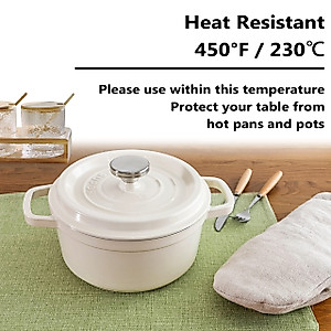 Home Brilliant Green Placemat Set of 4 Washable Place Mats Placemats Heat Resistant Sage Placemat for Dining Table Kitchen Table Mats Spring Dinner Decor, Grass Green