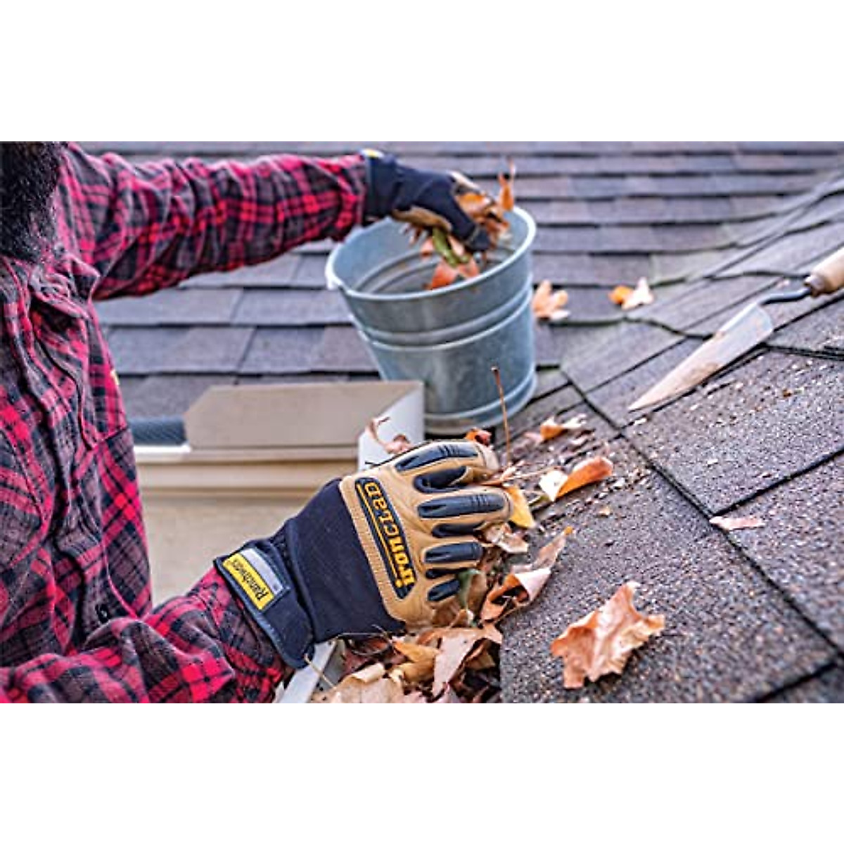 Ironclad Ranchworx Work Gloves RWG2, Premier Leather Work Glove, Performance Fit, Durable, Machine Washable, (1 Pair), RWG2-04-L,Brown/Black