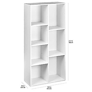 Amazon Basics 7-Cube Organizer Bookcase, White