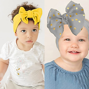 WZT 21PCS Baby Nylon Headbands 7 styles Hairbands Hair Bow Elastics for Girl headbands with bows Newborns Infant Toddlers