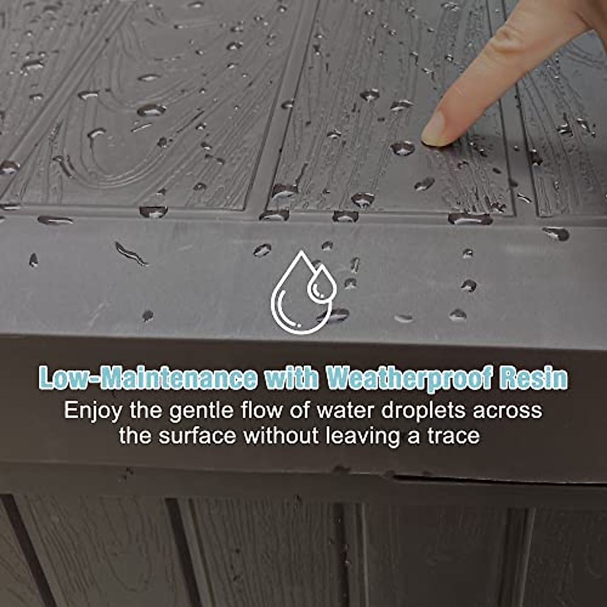 SUNVIVI OUTDOOR Patio Storage Box, 51 Gallon Small Deck Boxes Outdoor Waterproof Patio Cushion Storage Outside Container for Pool Towel, Garden Tools, Toys, Brown