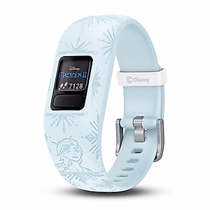 Garmin 010-01909-38 Vivofit Jr. 2, Kids Fitness/Activity Tracker, 1-Year Battery Life, Adjustable Band, Disney Frozen 2, Elsa, Light Blue