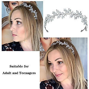 Jorsnovs Fashion Bridal Headpieces for Wedding Bride Hair Accessories Cubic Zirconia Headbands for Women CZ Birthday Gifts