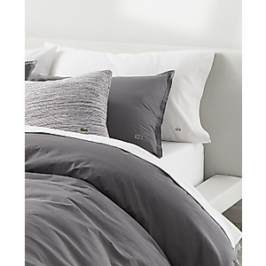 Lacoste Washed Solid Duvet Set, Castle Rock, King