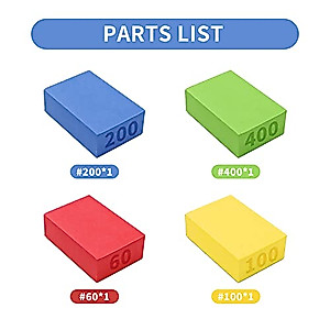 4pcs Angled Sanding Sponge Hand Diamond Sanding Pads for Ceramic Stone Marble Tile Concrete Glass Granite