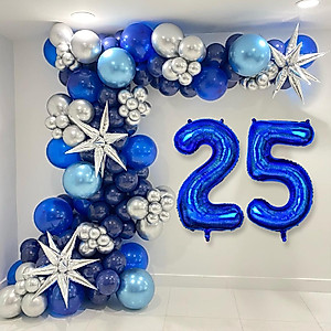 Dark Blue Number 10 Balloons, 10th Birthday Balloon, 40inch Laser Blue 10 Balloon Numbers, Large Self Inflating Foil Balloon, 10th Birthday Decorations for Birthday, 10 Anniversary Decorations