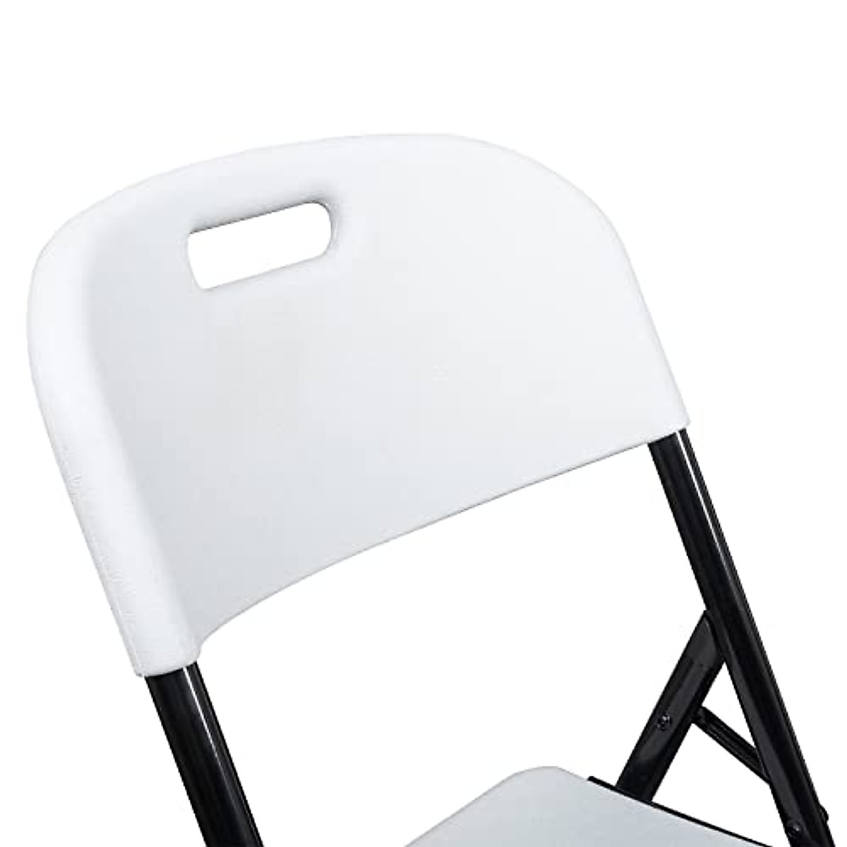 Outvita Outdoor Plastics Folding Chairs, Set of 4 Foldable Dinning Chairs for Wedding, Parties, Camping, Picnics Black & White