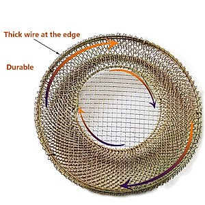 Egg Basket, Wire Storage Basket, Collapsible Metal Hanging Basket Empty Christmas Gift Basket With Handles Basket For Easter Eggs Candy Decorative Basket (Round)