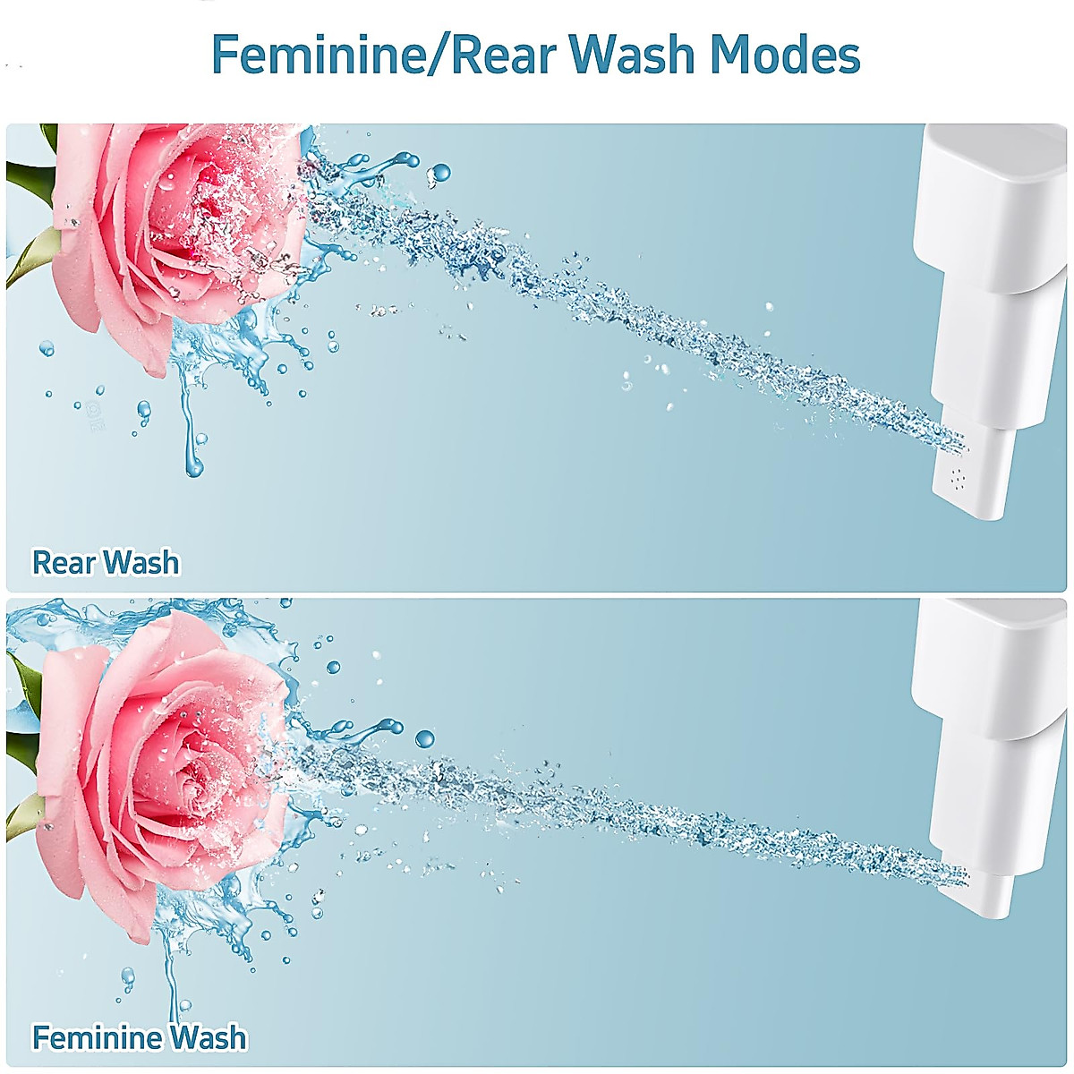 Shineforu Ultra-Slim Bidet Dual Mode Bidet Attachment for Toilet, Bidet Toilet Seat Attachment with Pressure Controls(Feminine/Posterior Wash),Easy to install Design Non-Electric Bidet