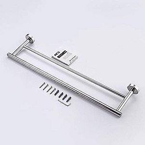 KES 23.6-Inch Double Towel Bar SUS304 Stainless Steel Bathroom Kitchen Towel Holder Dual Towel Rail Rustproof Wall Mount Polished Finish, A2001S60