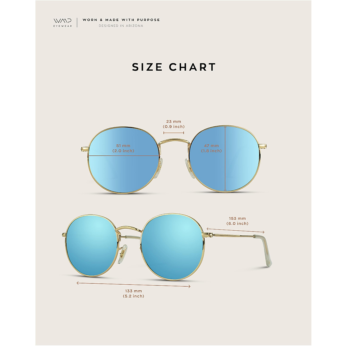 WearMe Pro - Reflective Lens Round Trendy Sunglasses