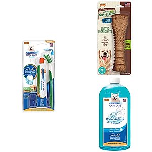 Nylabone Advanced Oral Care Dental Kits for Dogs & Cats Nutri Dent X-Large Filet Mignon Dog Dental Chew Advanced Oral Care Water Additives for Dogs