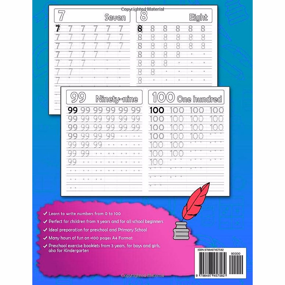 Number Tracing Book For Preschoolers 1-100: Learn To Write And Trace Numbers Workbook From 0 To 100 For Kids Ages 3-5 Year Old Learning Activities | ... & Girls (Handwriting Practice Collection)