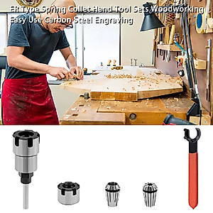 KASCLINO 1/4" Shank Router Bit Collect Extension Chuck Converter Adapter, Convert 1/2-Inch & 1/4-Inch Shank Bits with ER20 Spring Collet, ER20 M Type Wrench Spanner(Size:ER20-1/4)