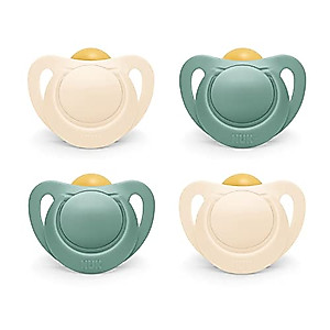NUK for Nature™ Natural Rubber Pacifier, 4-Pack, Neutral, 6-18M