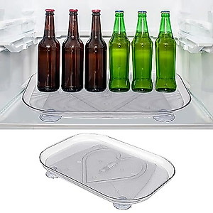 Square Lazy Susan for Refrigerator,Rectangular Fridge Turntable Lazy Susan Organizer,Countertop Condiment Storage Rack, for Cabinet, Table, Pantry, Kitchen (Large)
