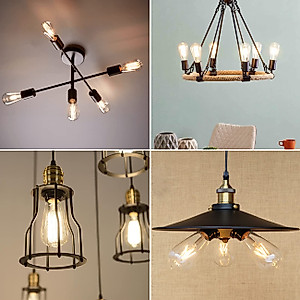 LVWIT ST21 LED Filament Bulb 5W(40 Watt Equivalent) Dimmable 2700K Warm White Vintage Edison Light Bulb E26 Medium Base (6-Pack) (5W-Warm White)