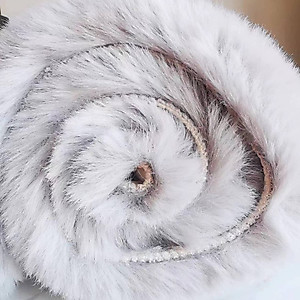 Ghouse Ultra Soft Faux Rabbit Fur Rug 3x5, Machine Washable Area Rugs for Bedroom Fluffy Rugs for Living Room, No-Shedding Carpet Sheepskin Rug Grey