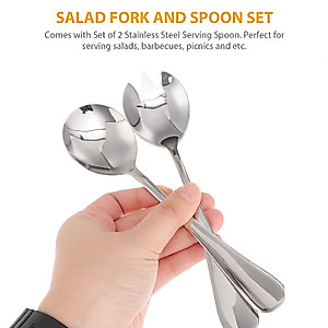 Gatuida Salad Servers, Stainless Steel Salad Serving Set, Salad Servers, Salad Spoon, Salad Fork, Pack of 2