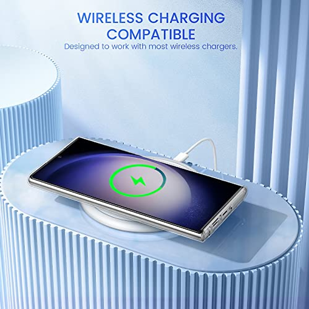 Caka [1+5] for Galaxy S23 Ultra Case, S23 Ultra Case Glitter with Camera Lens Protector for Women Girls Girly Sparkle Bling Liquid Phone Case for Samsung Galaxy S23 Ultra 5G - Clear Silver